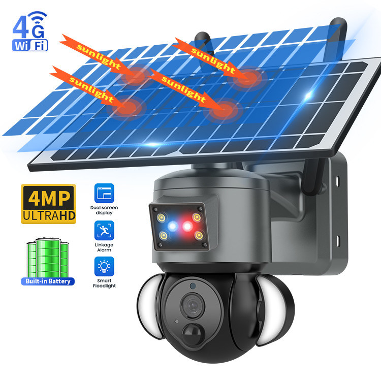 4G Solar Battery Powered Security Camera System Surveillance With Smart ...