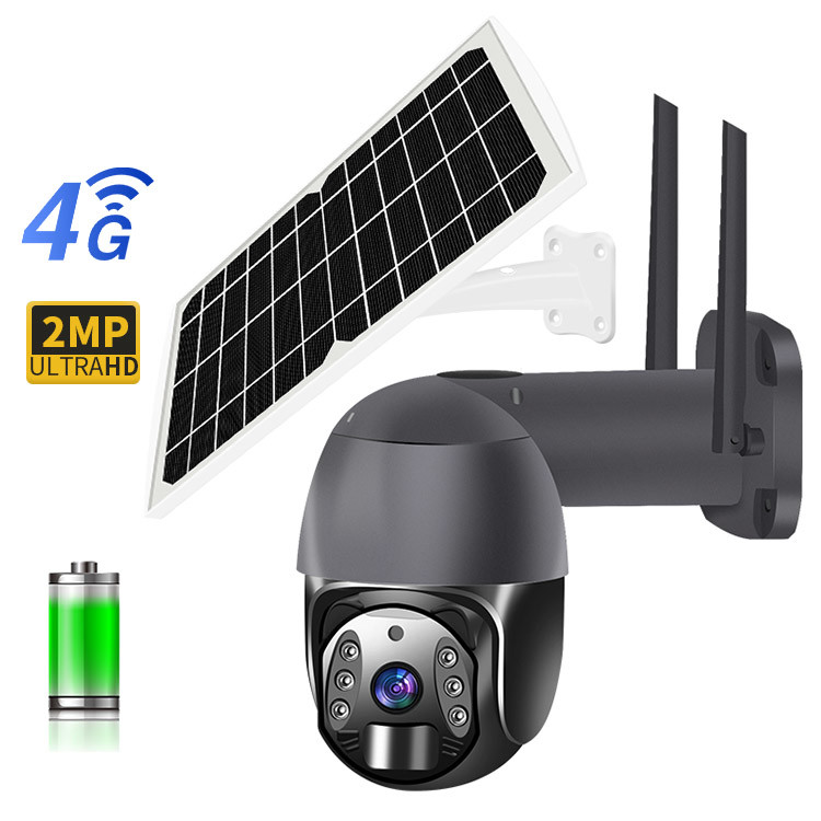 PIR Battery 4g Solar Powered Camera , Fire Protection Starlight Ptz Camera
