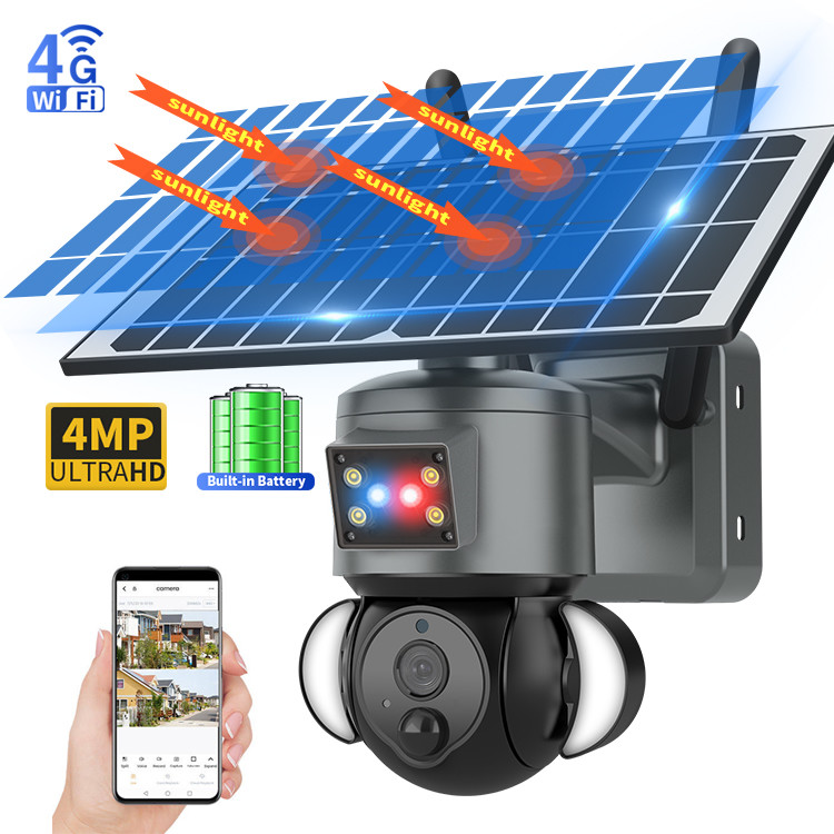 PIR Motion Detection 4G Solar Camera , Water Proof Battery Powered ...