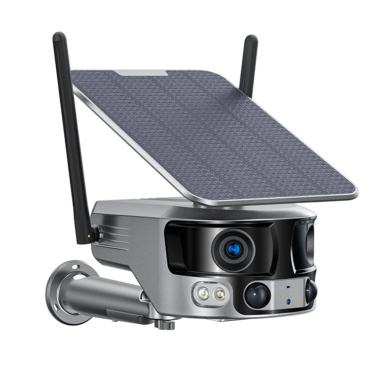 4K 4G LTE Cellular 4G Solar Camera Wireless With Solar Panel Dual Lens